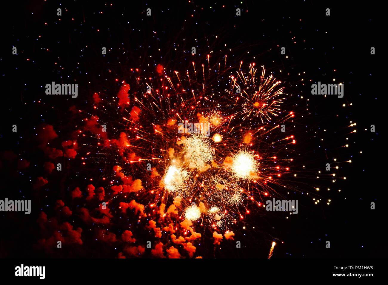 red firework fourth of july Stock Photo - Alamy