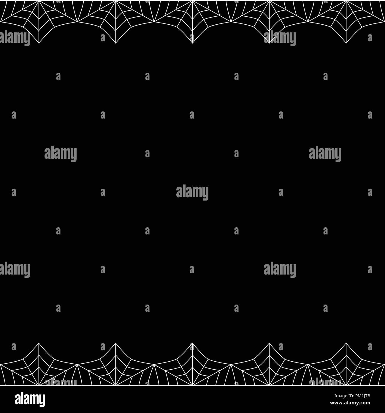 Halloween frame. Vector elegant double up and down square white ...