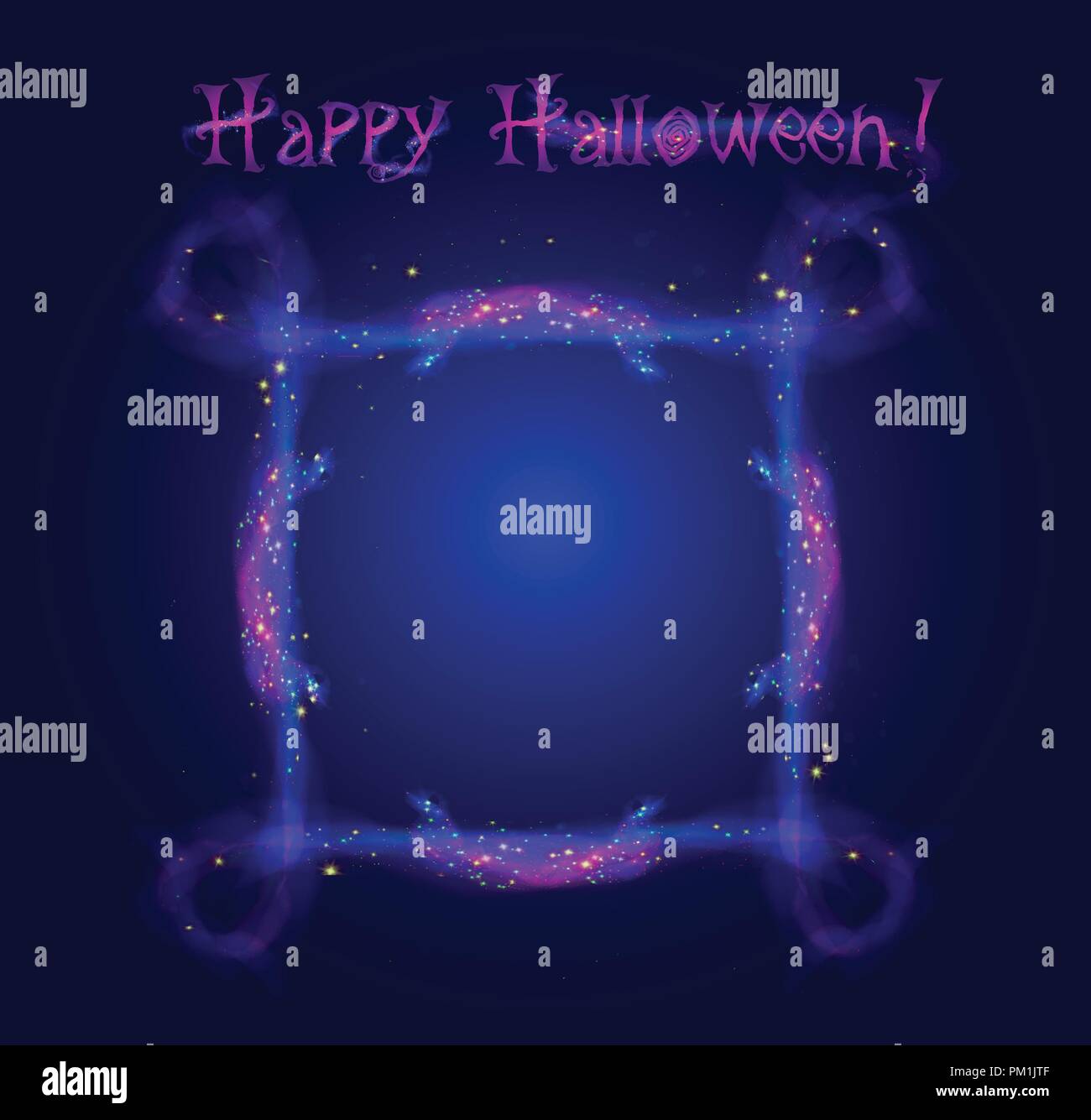 Happy halloween star frame galaxy and space banner concept. light ...