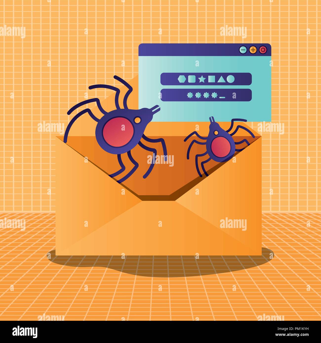 cyber security with envelope Stock Vector Image & Art - Alamy