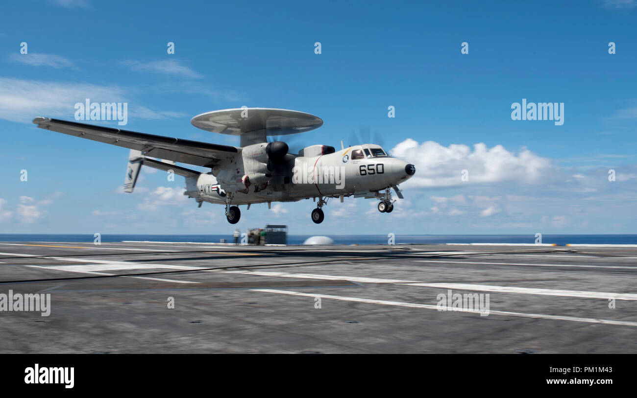 180913-N-FA806-0108 ATLANTIC OCEAN (Sept. 13, 2018) An E-2C Hawkeye ...