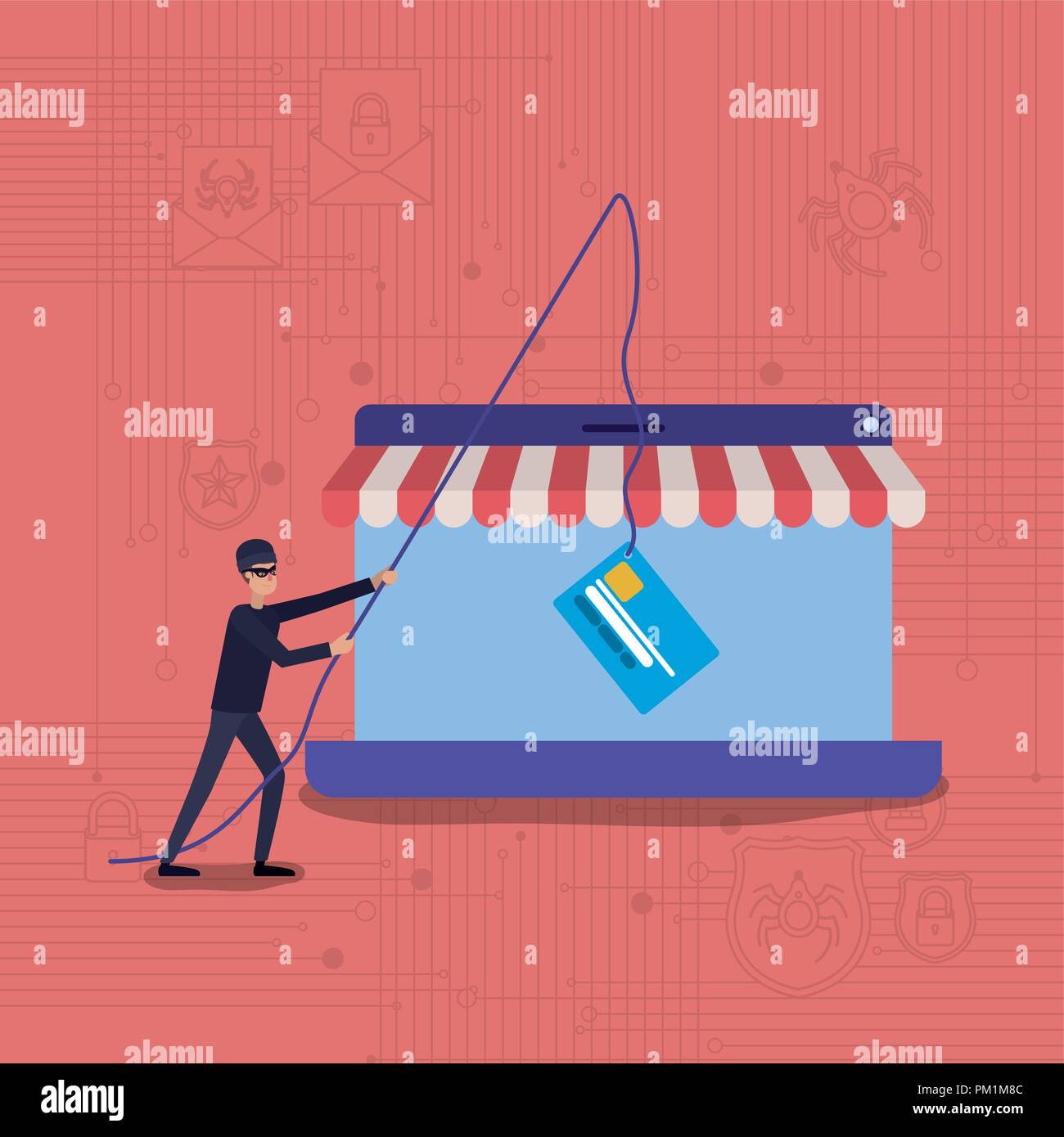 Cyber security icon commercial Stock Vector Images - Alamy