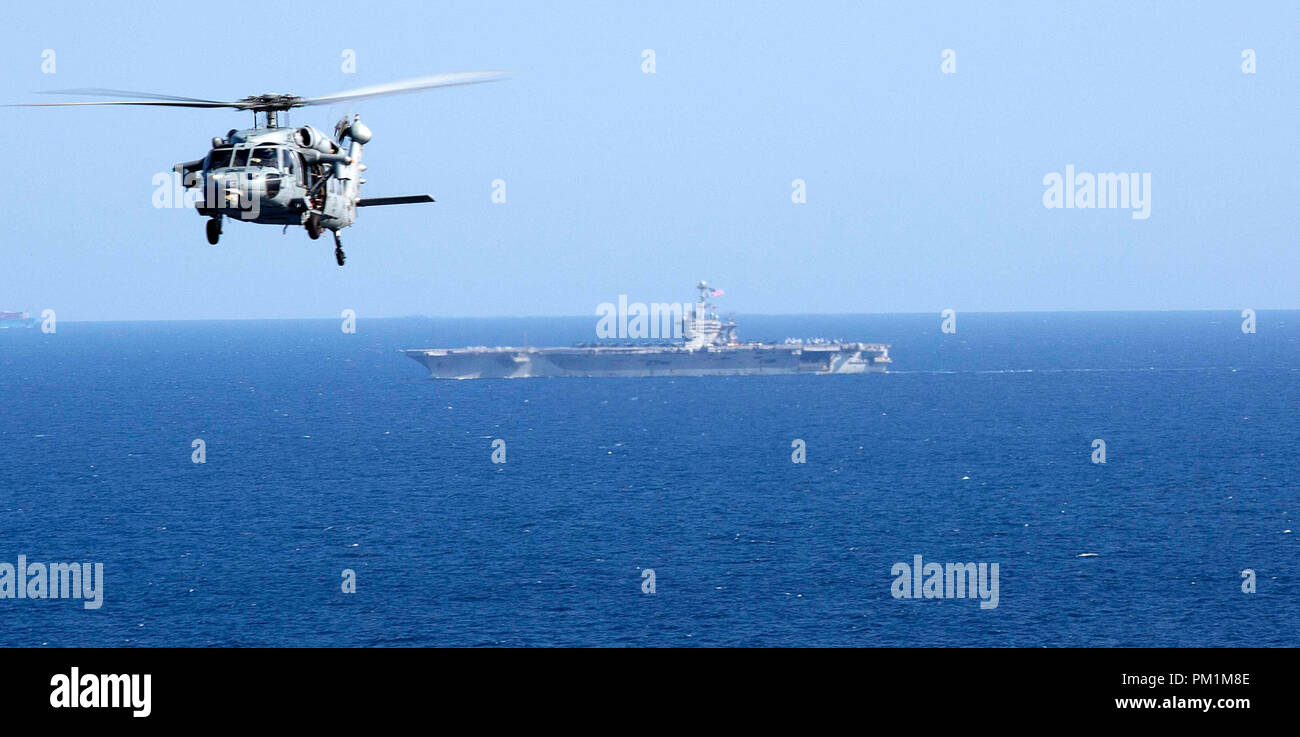 180830-N-CT127-2050 ATLANTIC OCEAN (Aug. 30, 2018) An MH-60S Sea Hawk ...