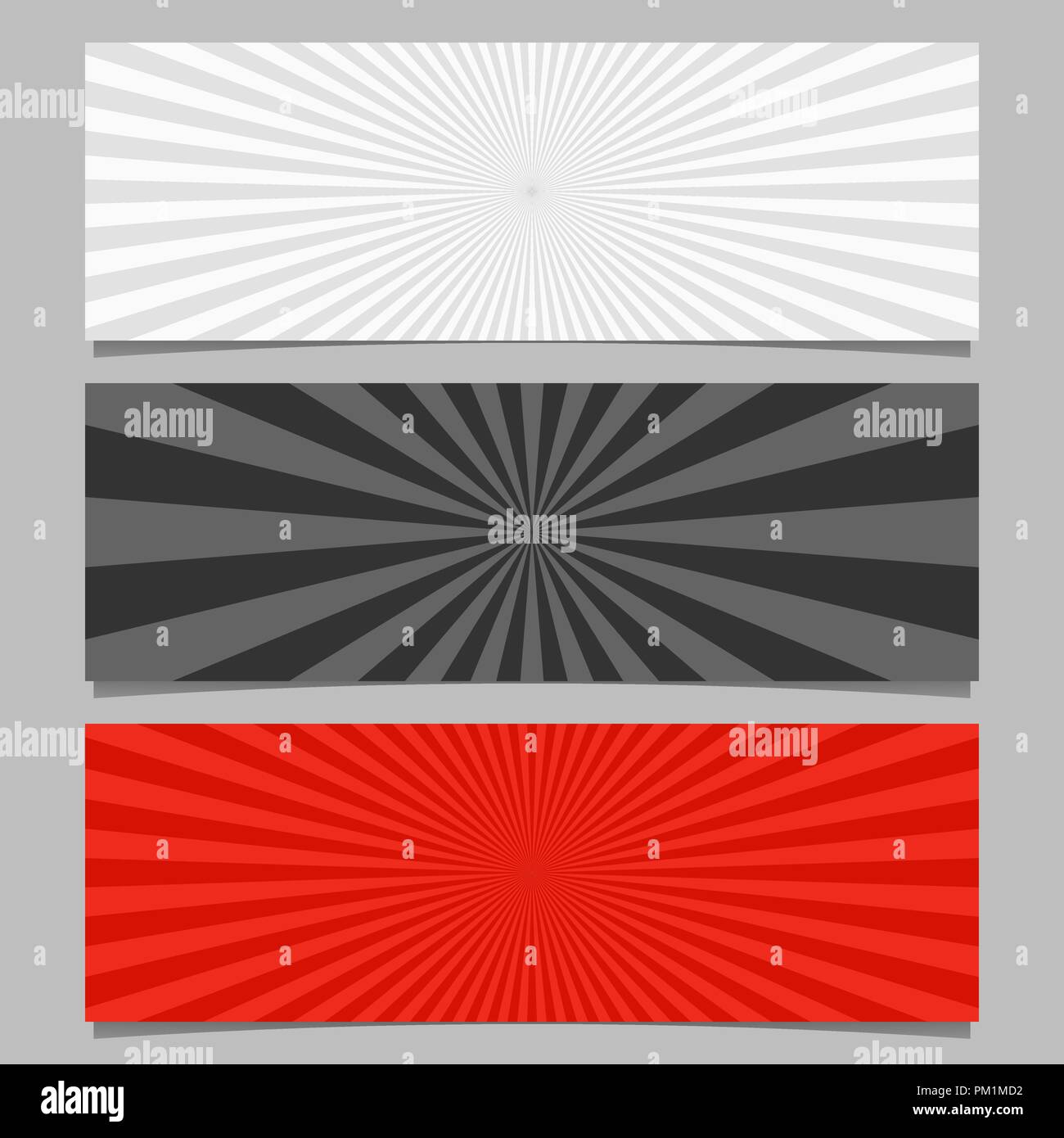 Abstract colorful ray burst banner background set Stock Vector Image ...