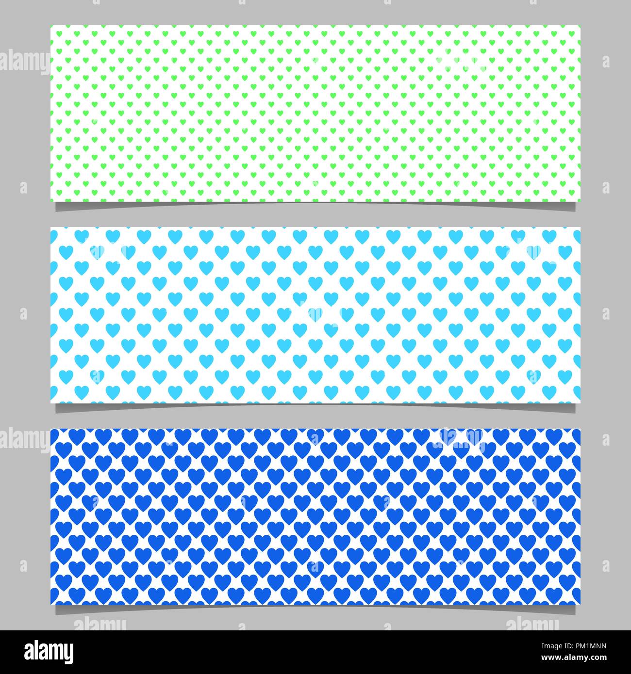 Heart pattern banner background template design set Stock Vector Image ...