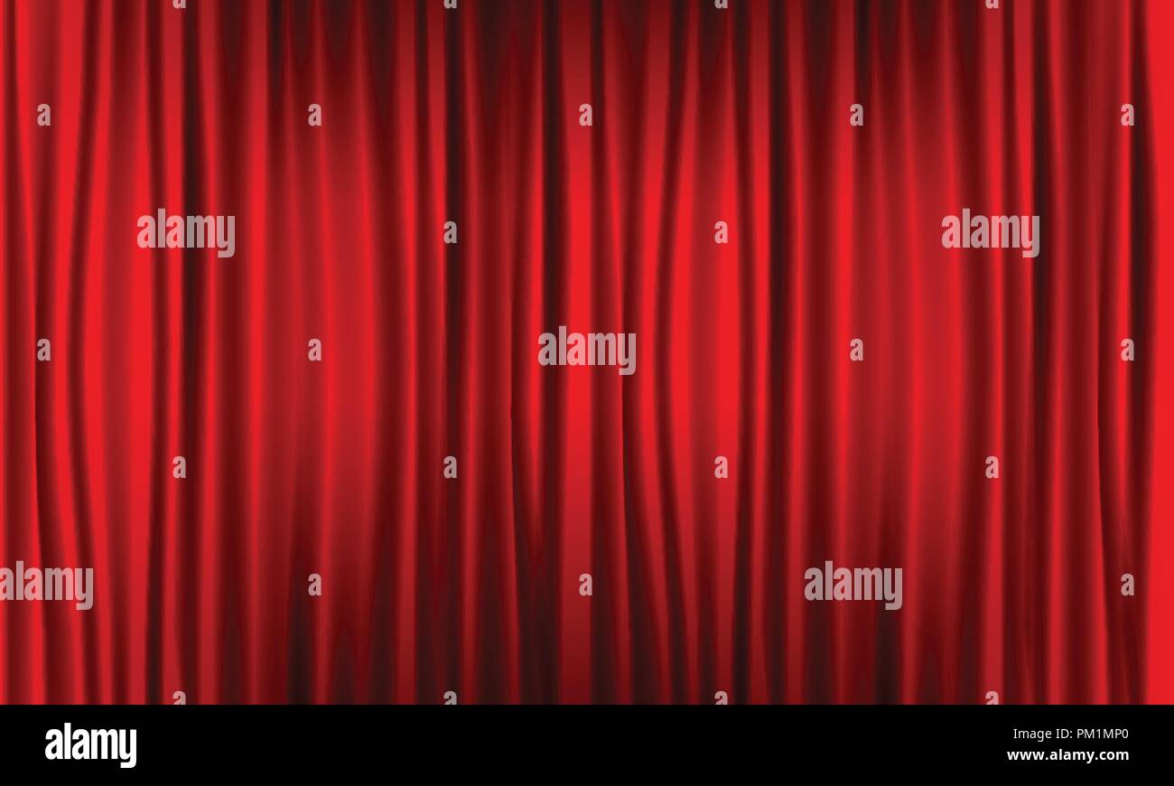 Close view of realistic red curtain. Vector illustration Stock Vector ...
