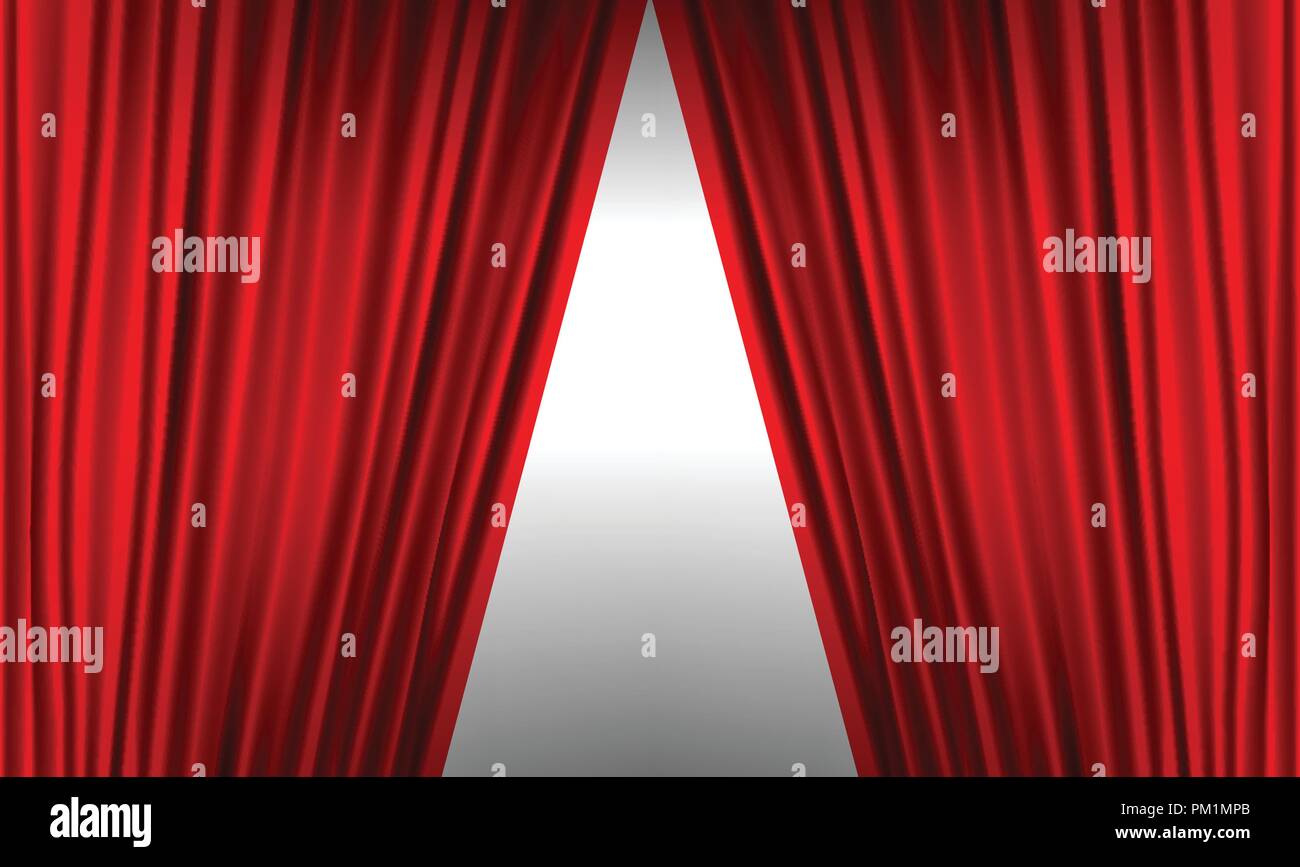 Opening Realistic red curtain with high detail. Vector illustration ...