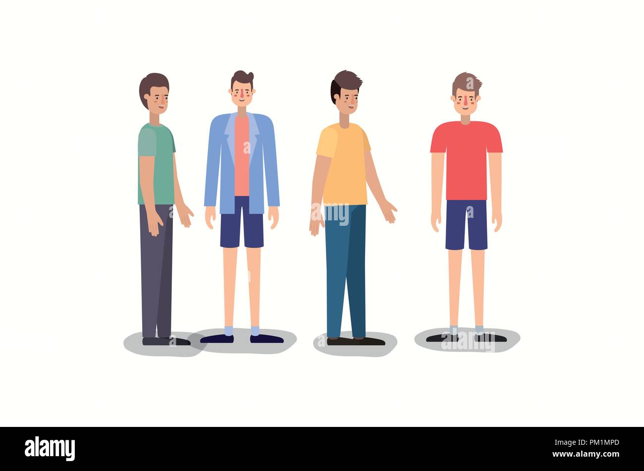 group of men walking characters Stock Vector Image & Art - Alamy