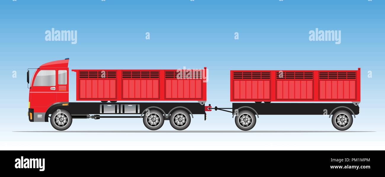 Tipper truck trailer Stock Vector Images - Alamy