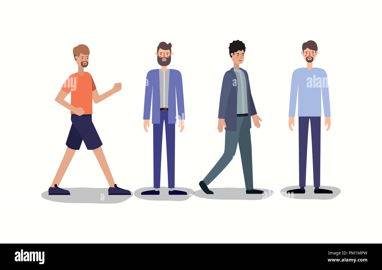 Characters walking Stock Vector Images - Alamy