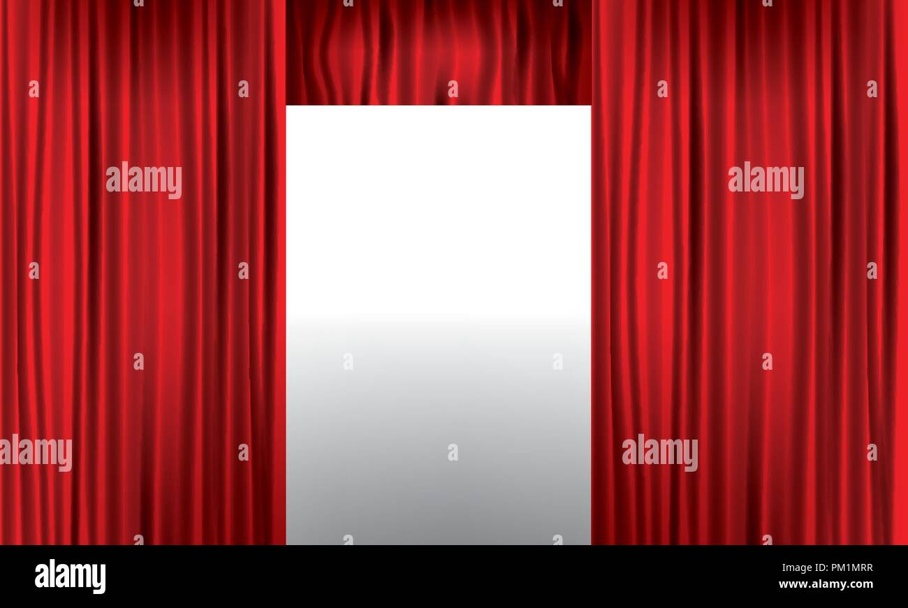 Opening Realistic red curtain with high detail. Vector illustration ...