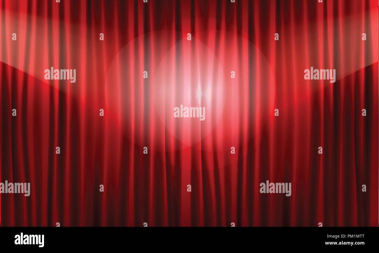 Close view of realistic red curtain. Vector illustration Stock Vector ...