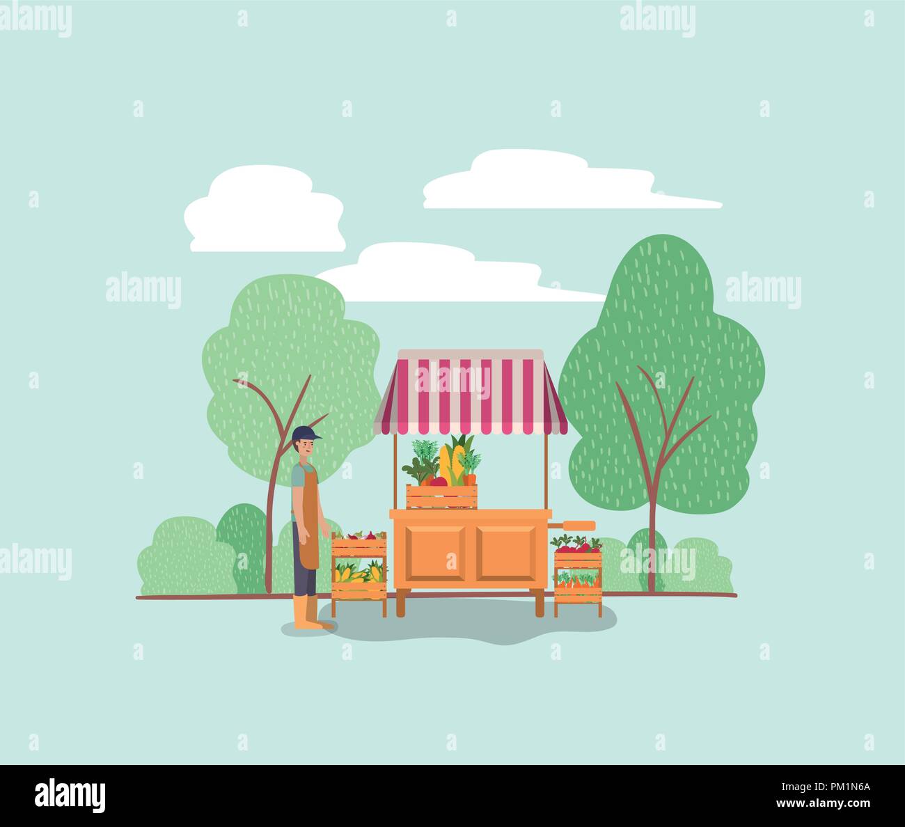 man with plants vivarium in kiosk Stock Vector Image & Art - Alamy