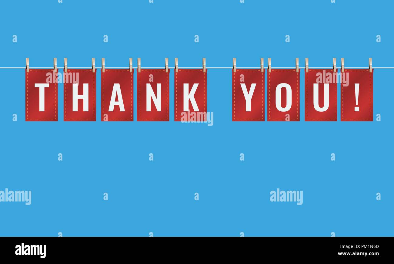 Thank you letters pinned to string with pegs. Vector Illustration Stock ...