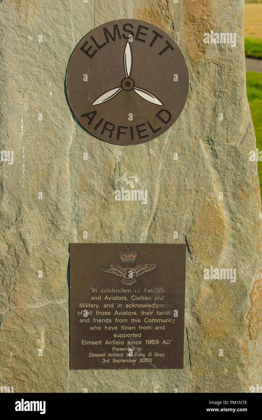 Standing stone memorial commemoration at Elmsett Airfield in ...