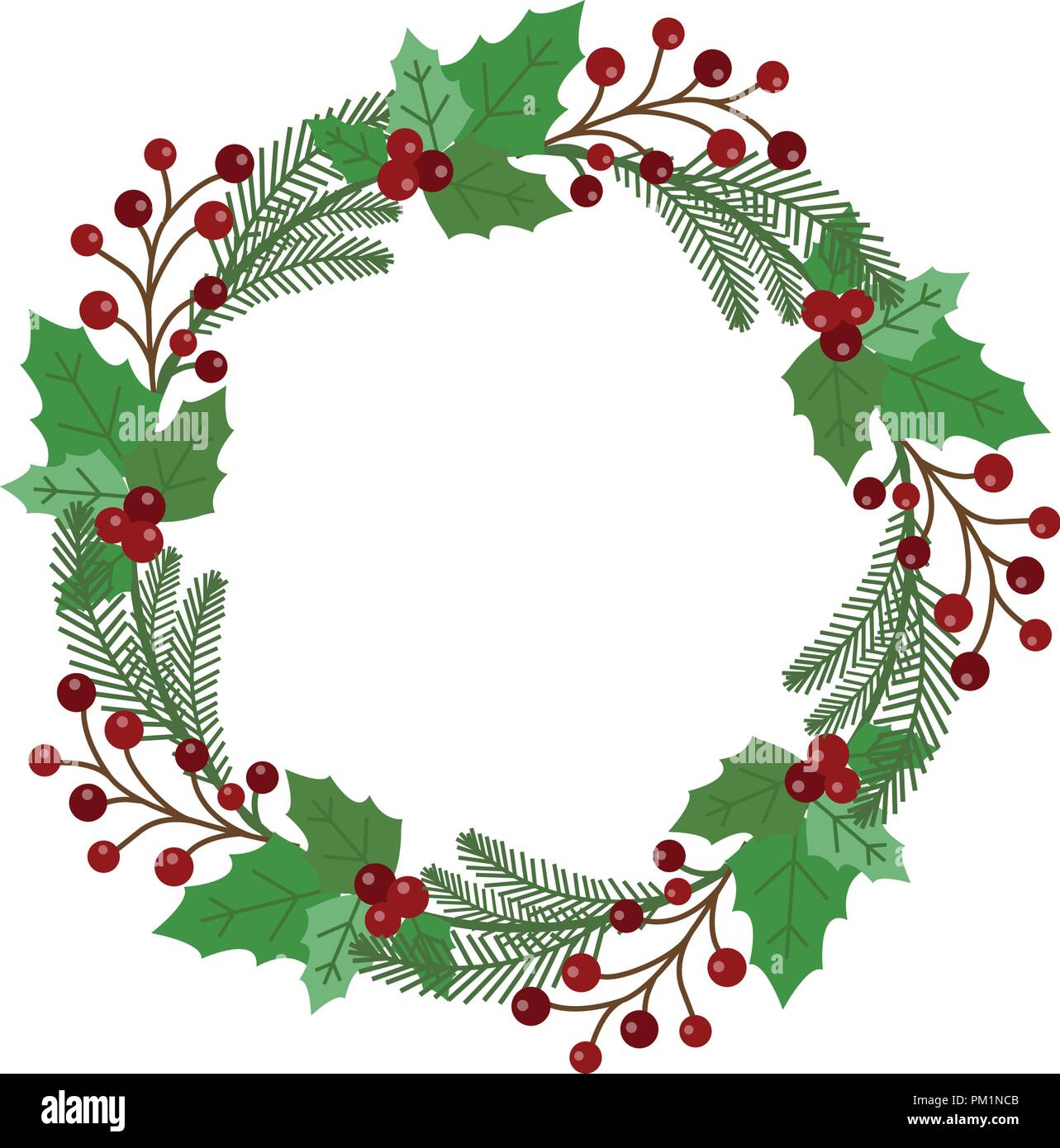 Christmas Holiday Wreath Icon Stock Vector Image & Art - Alamy
