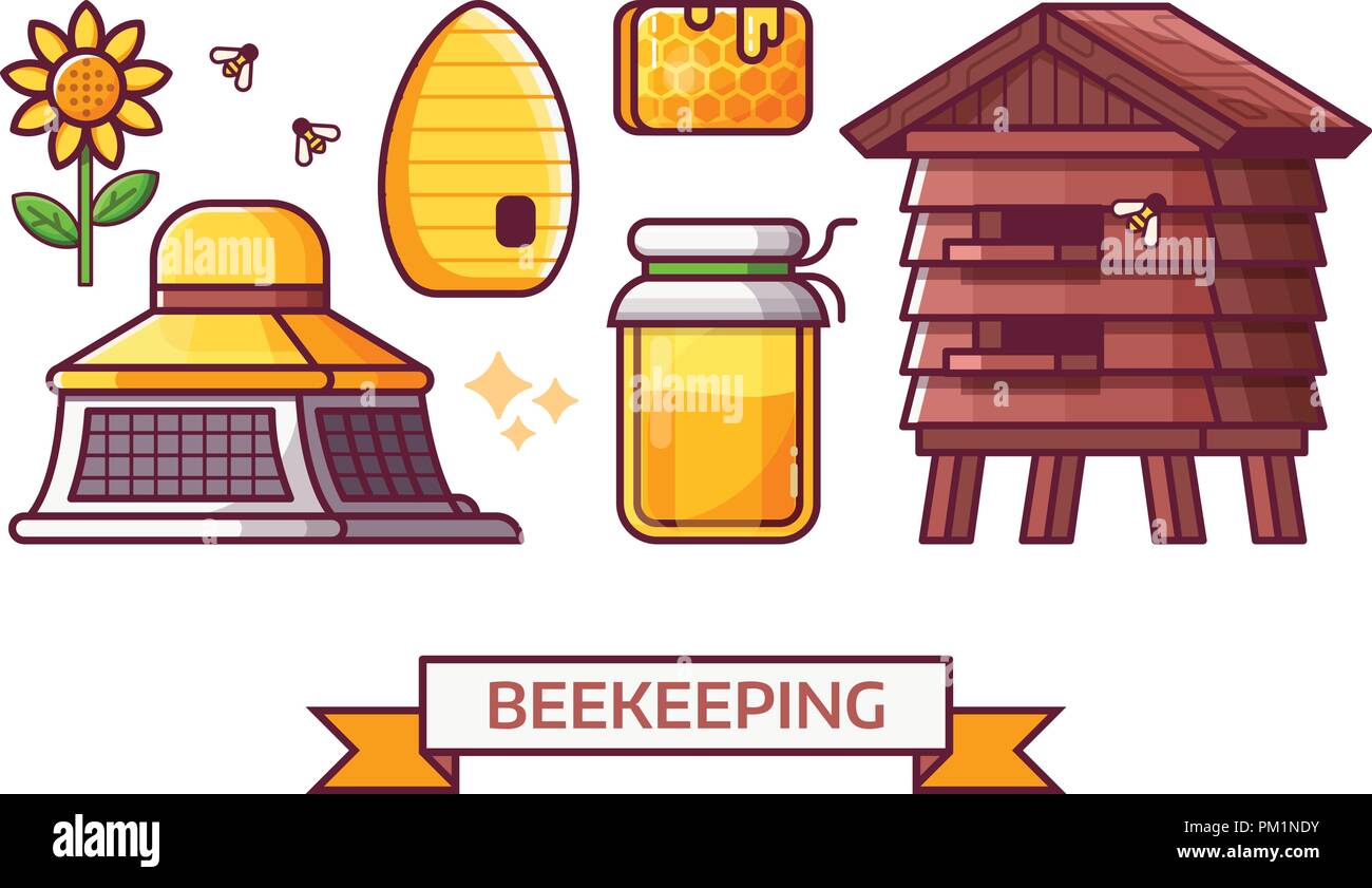 Beekeeping and Apiary Icon Set Stock Vector Image & Art - Alamy