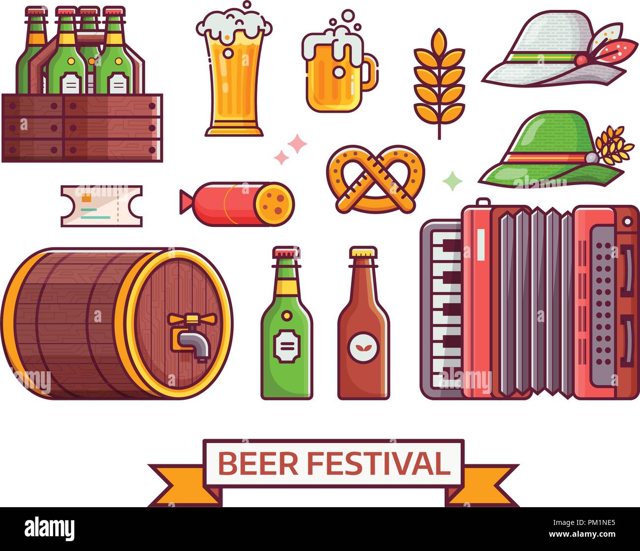 Beer Festival Icon Set Stock Vector Image & Art - Alamy