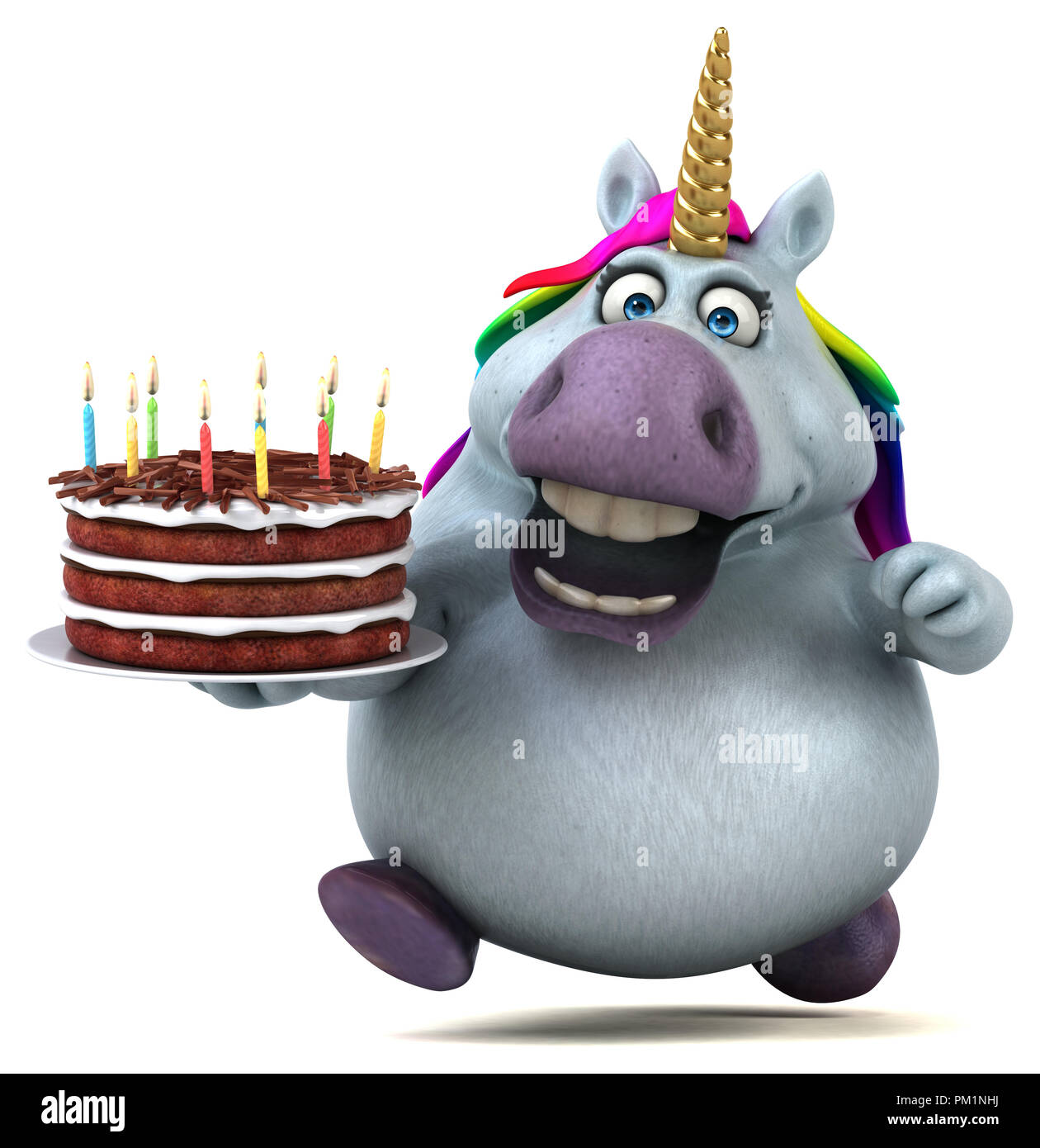 Fun unicorn - 3D Illustration Stock Photo - Alamy