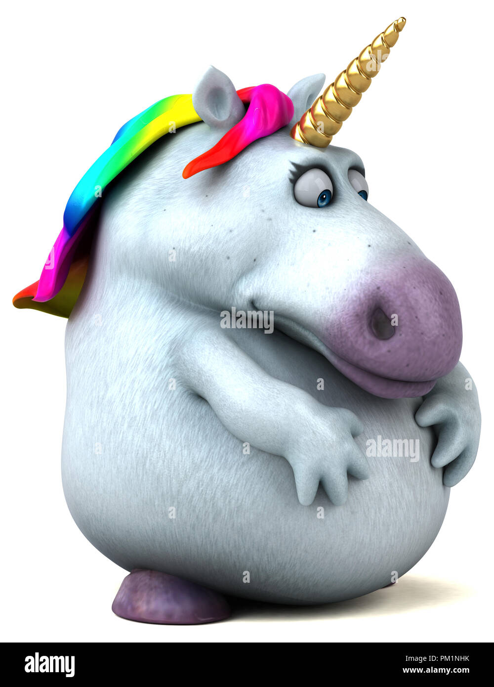 Fun unicorn - 3D Illustration Stock Photo - Alamy