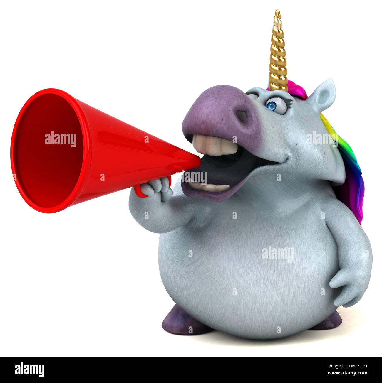 Fun unicorn - 3D Illustration Stock Photo - Alamy