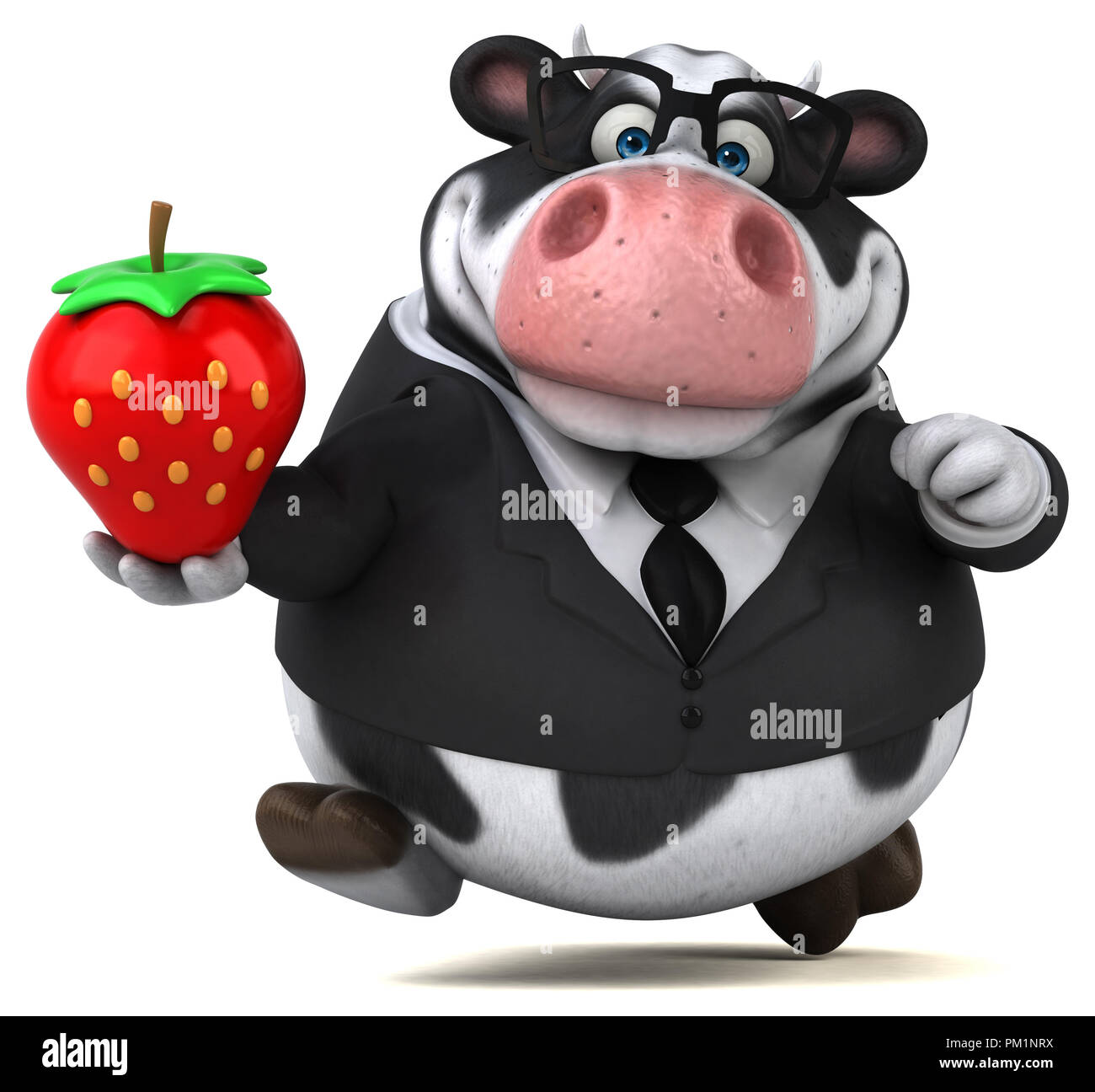 Fun cow - 3D Illustration Stock Photo - Alamy