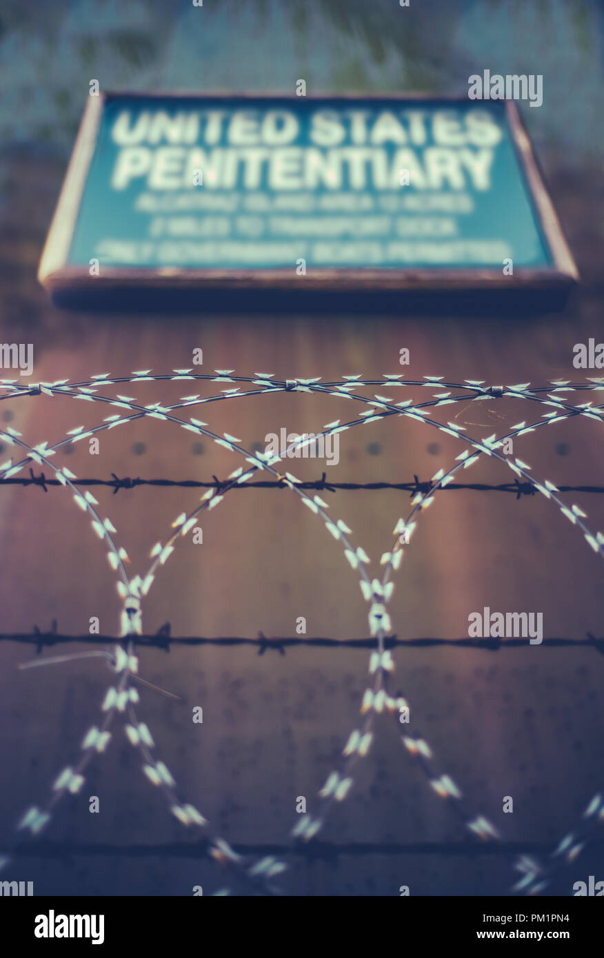 A Sign For A High Security United States Penitentiary Or Prison Behind ...