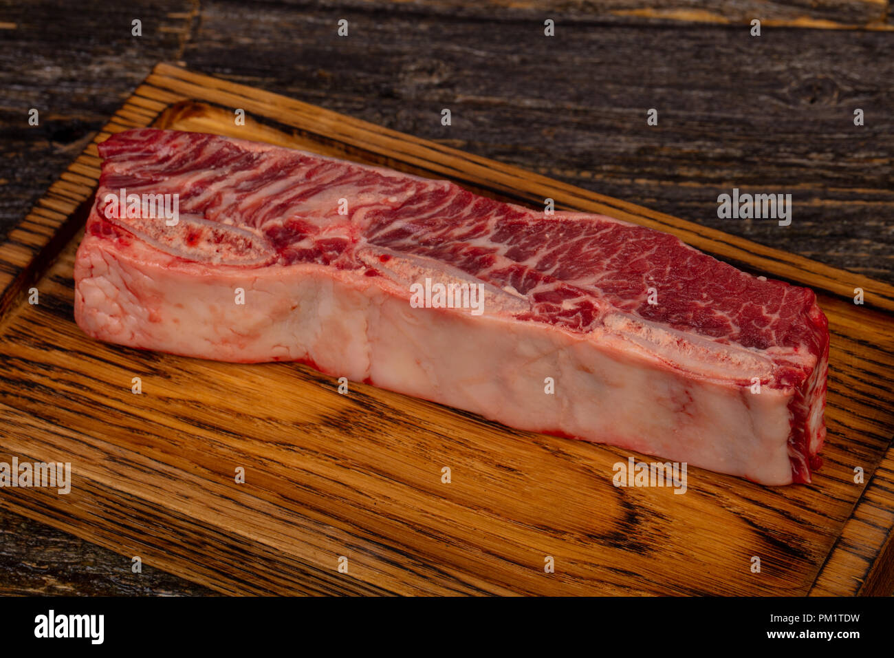 Raw beef steak Short Ribs Black Angus Stock Photo - Alamy
