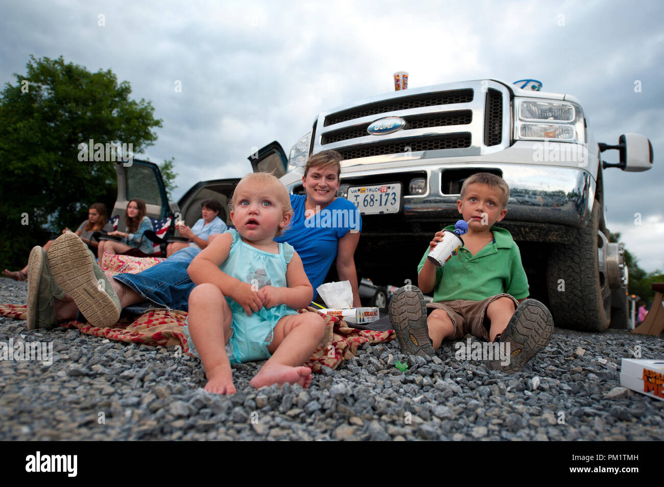 UNITED STATES - July 13: Just off of old U.S. Route 11 people wait for ...