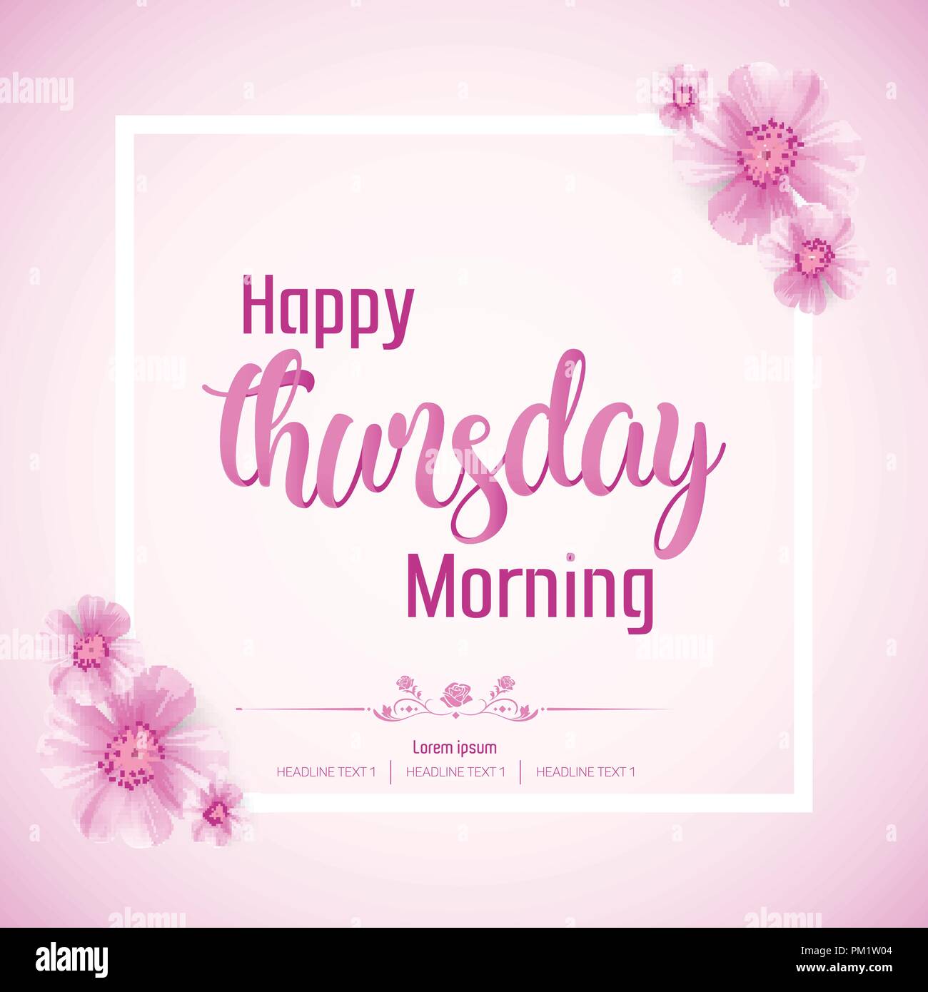 Beautiful Happy Thursday Morning Vector Background Illustration Stock ...