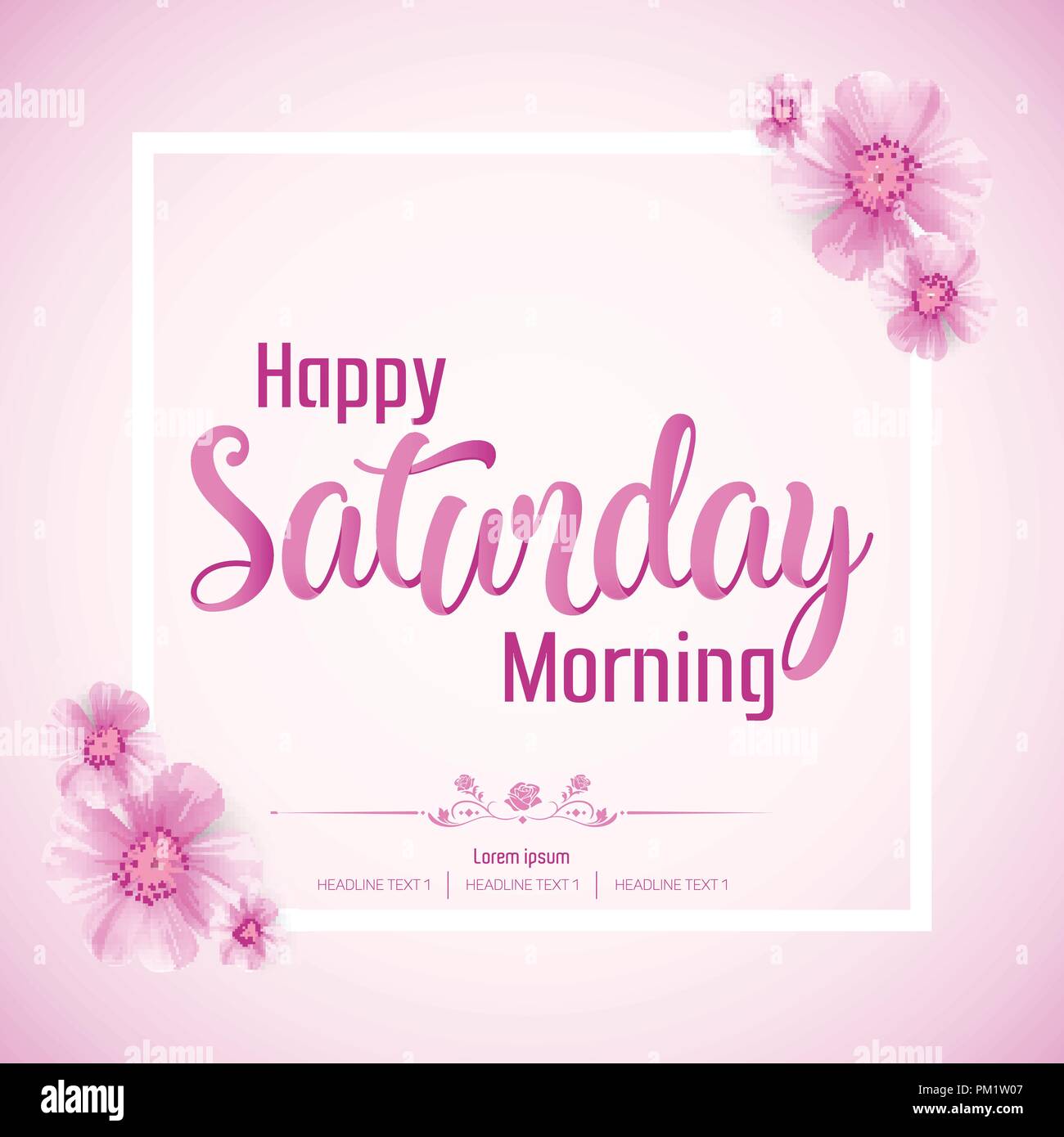 Beautiful Happy Saturday Morning Vector Background Illustration Stock ...