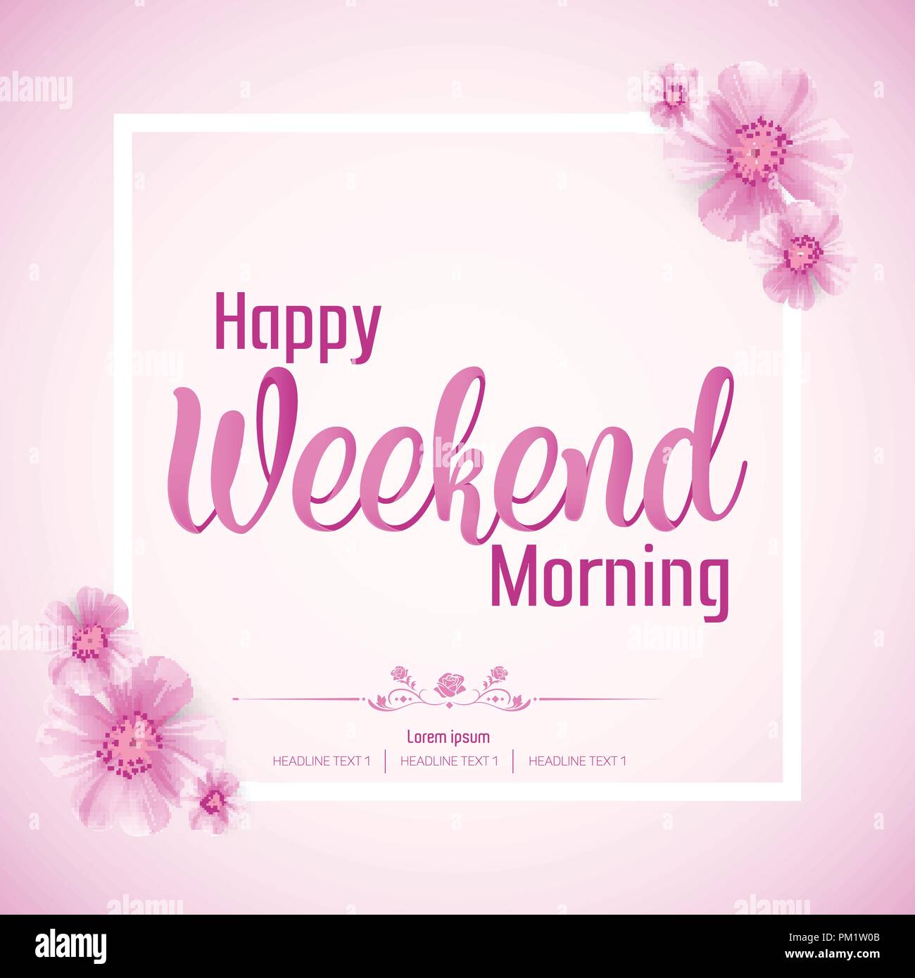 Beautiful Happy Weekend Morning Vector Background Illustration Stock ...