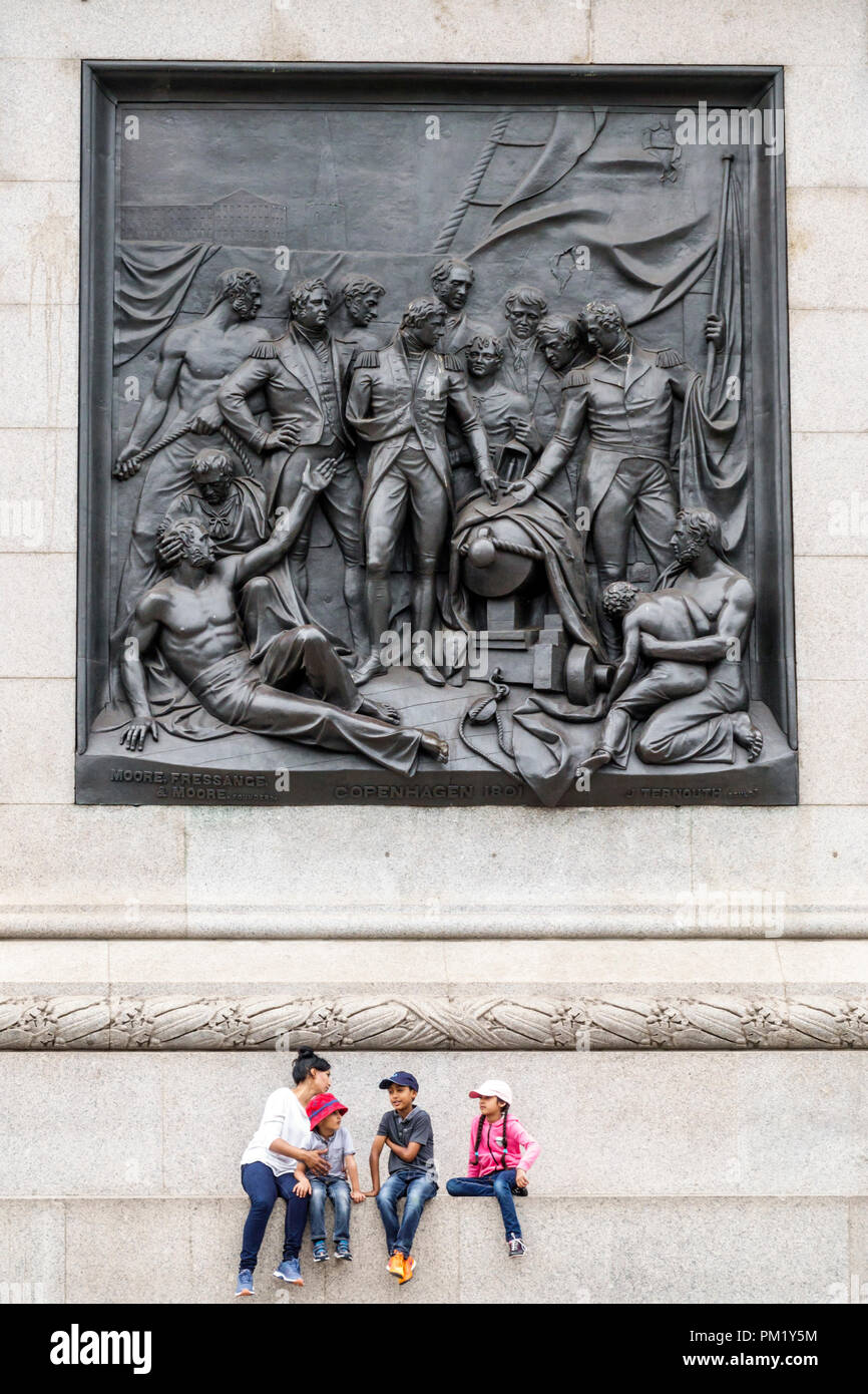 London England,UK,Trafalgar Square,Nelson's Column,monument,pedestal ...