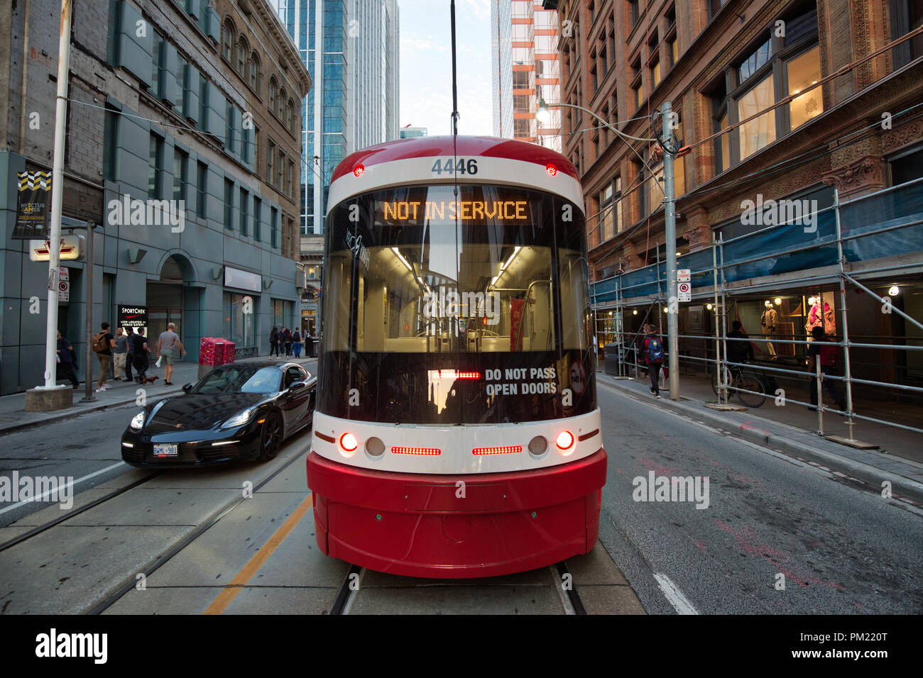 Toronto, Canada-March 7, 2018: Modernized street car in Toronto ...
