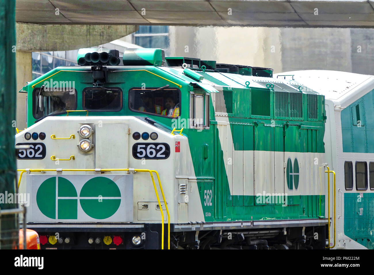 Toronto, Ontario, Canada-June 26, 2018: Toronto Go Train arriving at ...