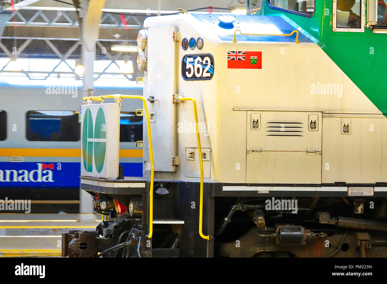 Toronto, Ontario, Canada-26 June, 2018: Toronto Go Train arriving at ...