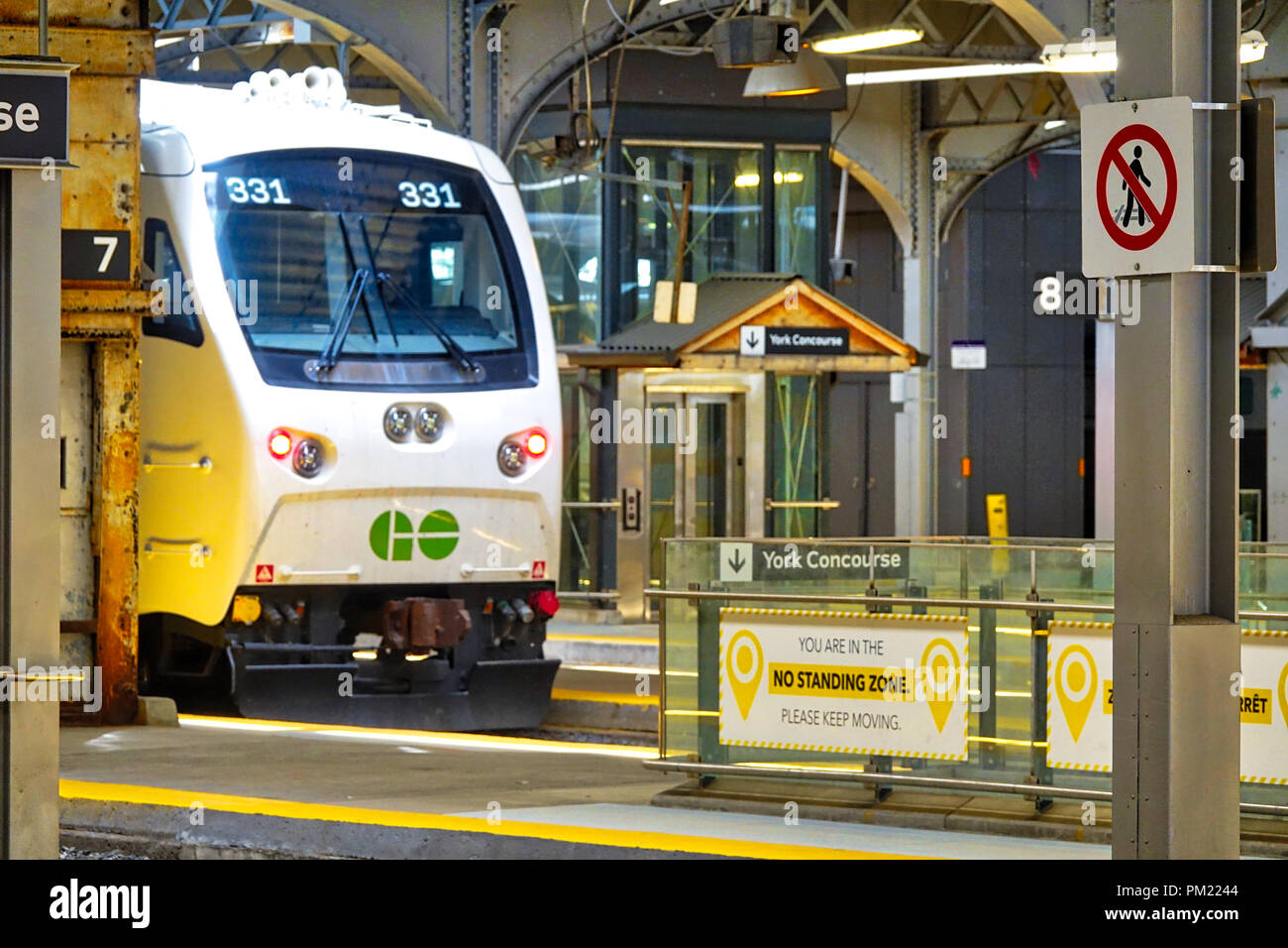 Toronto, Ontario, Canada-26 June, 2018: Toronto Go Train arriving at ...