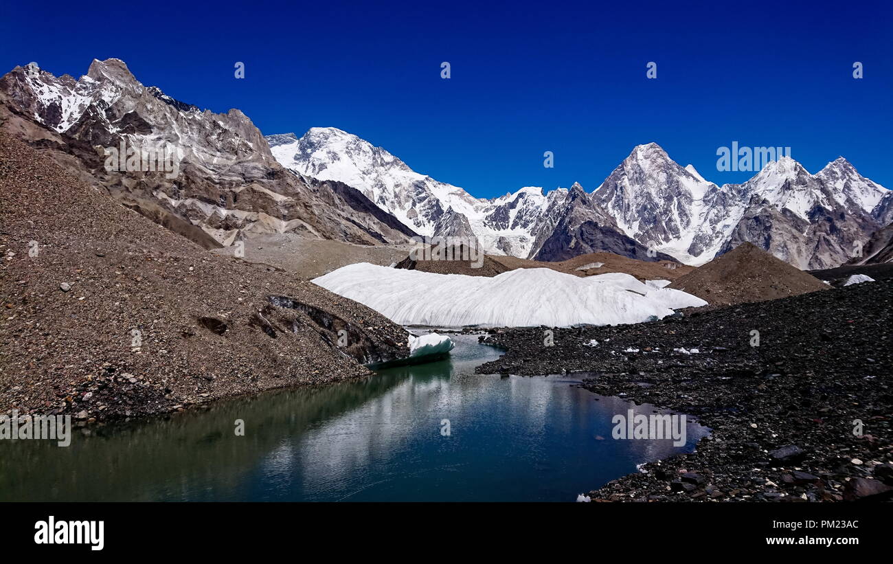 View of Karakorum range on the way to K2 base camp, Pakistan Stock ...