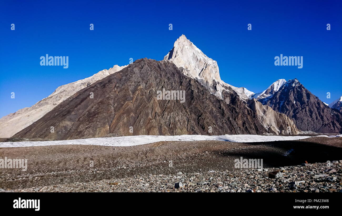 K2 and Broad Peak from Concordia in the Karakorum Mountains Pakistan ...