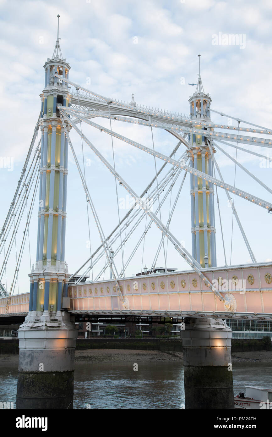 Albert Bridge; Chelsea; London; England; UK Stock Photo - Alamy