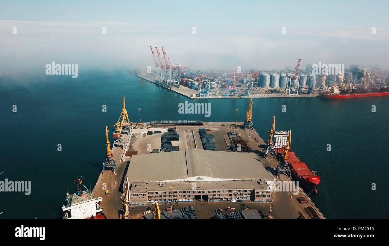 aerial view of terminal in port Stock Photo - Alamy