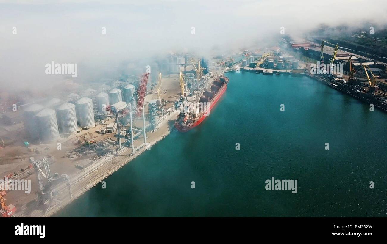 aerial view of terminal in port Stock Photo - Alamy