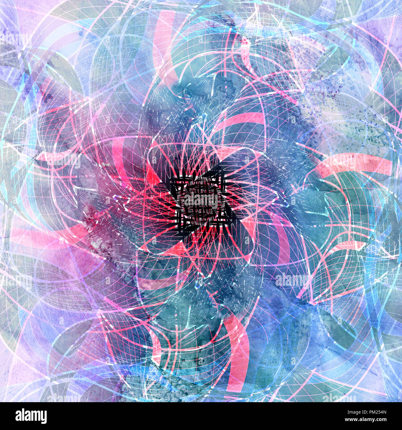 Abstract watercolor bright background with different colorful wave ...