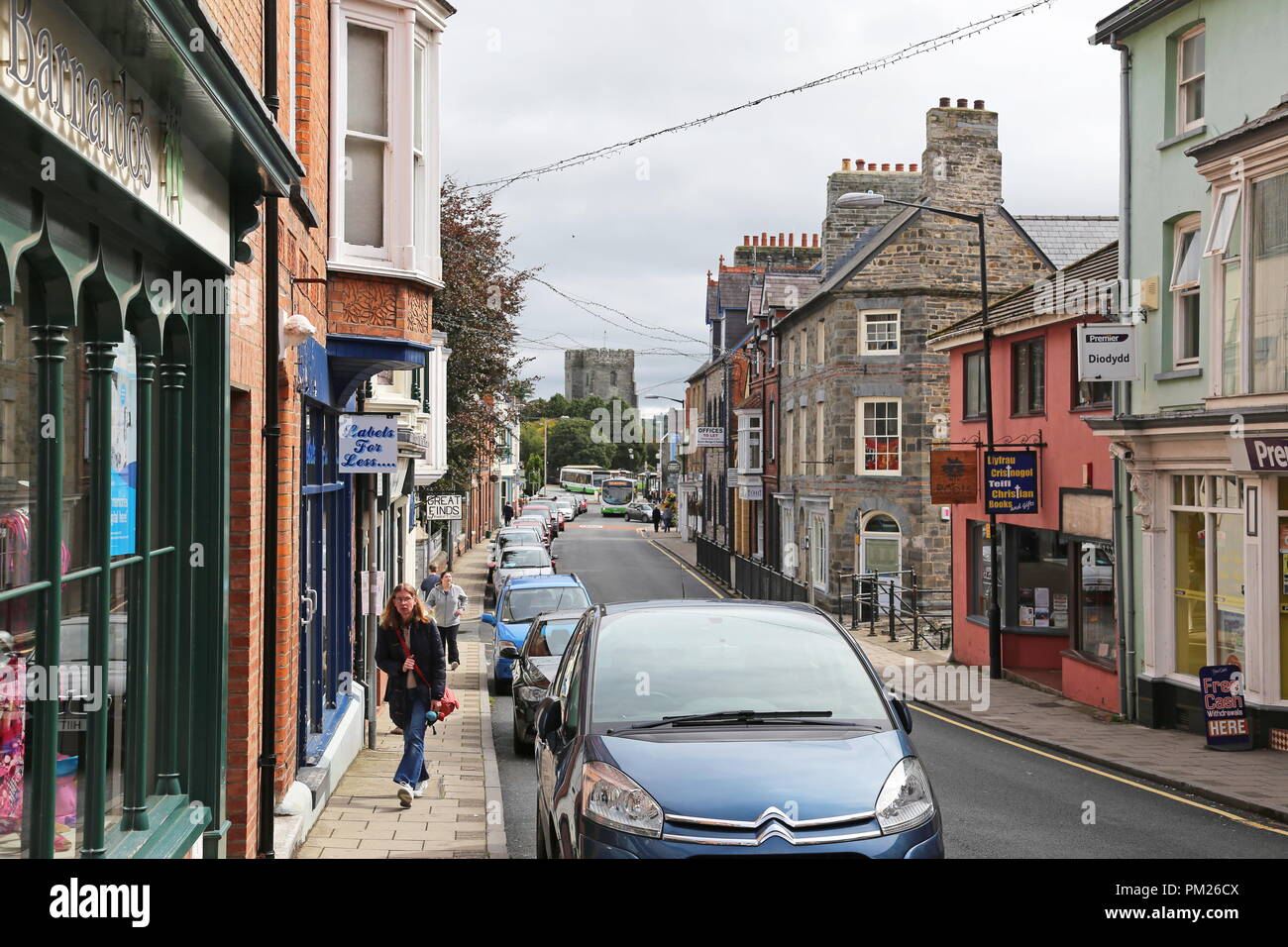 Priory Street and St Mary's Church, Cardigan, Cardigan Bay, Ceredigion ...