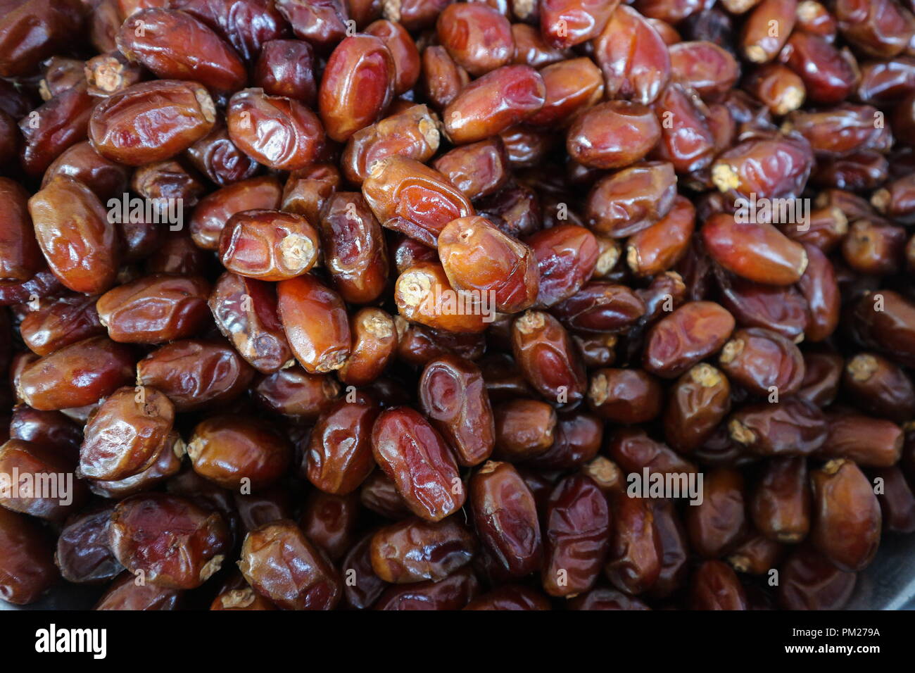 Khalas date palm in top view flat lay with close up view Stock Photo ...