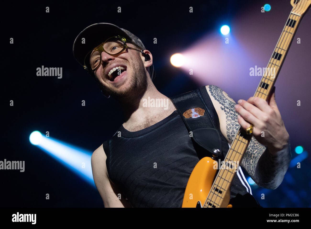 September 15, 2018 - Ben McKee of Imagine Dragons smilles at KAABOO ...