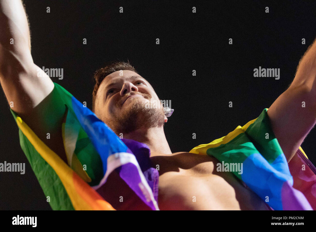 September 15, 2018 - Dan Reynolds of Imagine Dragons smiles while ...