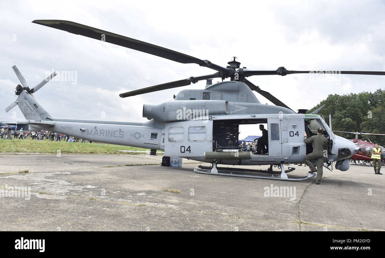 The multi-purpose helicopter UH-1Y Venom, Yankee, by Bell Company was ...
