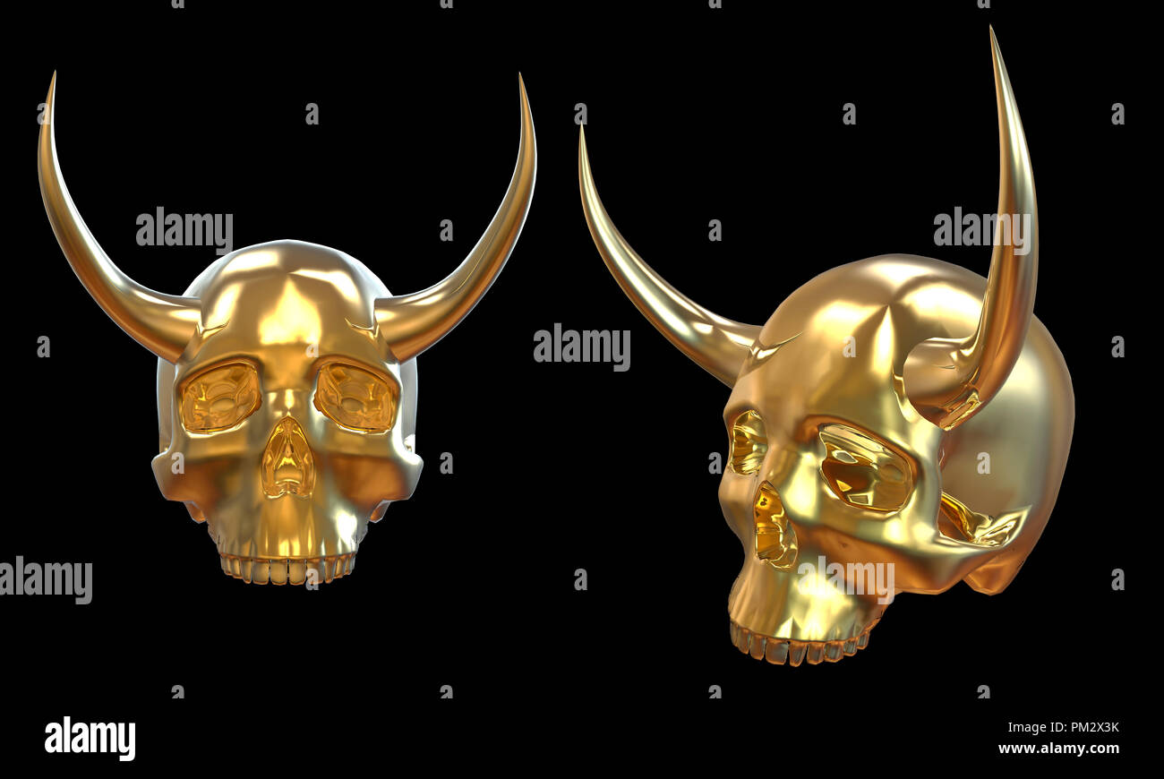 Skull 3d render metallic skull hi-res stock photography and images - Alamy