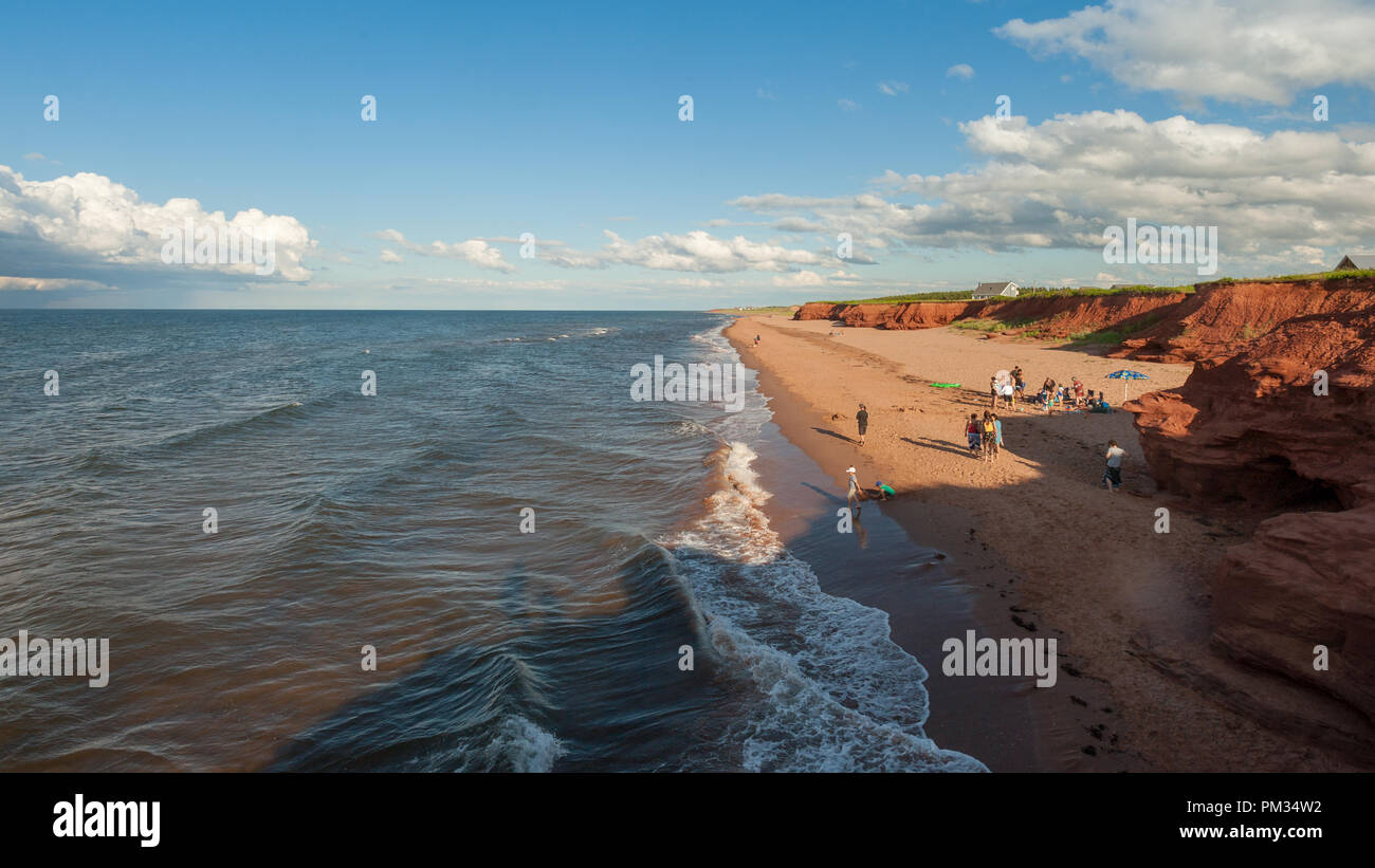 Beach and red sandstone cliffs, PEI, Canada Stock Photo - Alamy